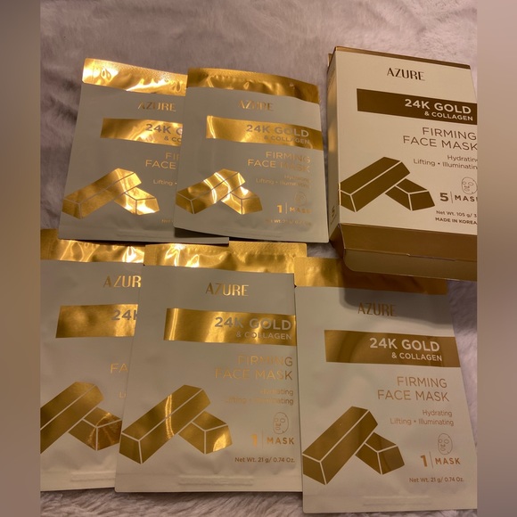 azure | Skincare | New Azure 24k Gold Collagen Firming Face Mask 5pack ...